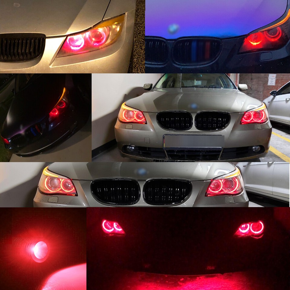 2pcs Red LED Angel Eye Halo Ring Light Bulbs Lamp For BMW E39 E60 E53 ...