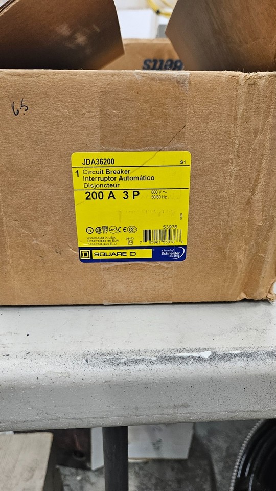 Square D JDA36200 PowerPact 200 A 3-Pole 600V I-Line Circuit Breaker ...
