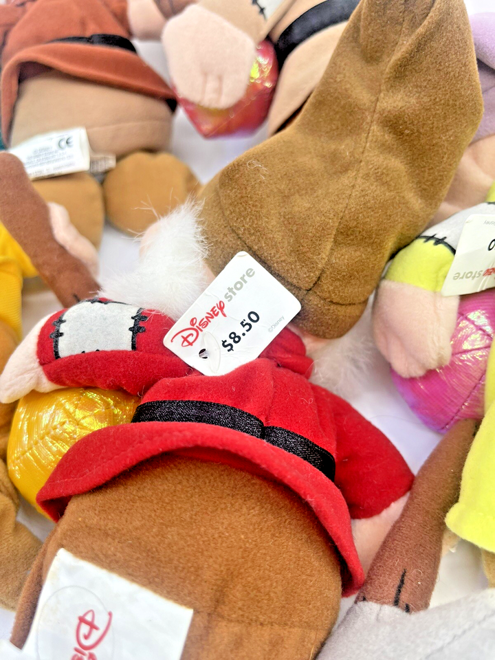 VTG Seven Dwarfs Beanie Dolls Doc. Grumpy Sneezy Disney Store Plush ...