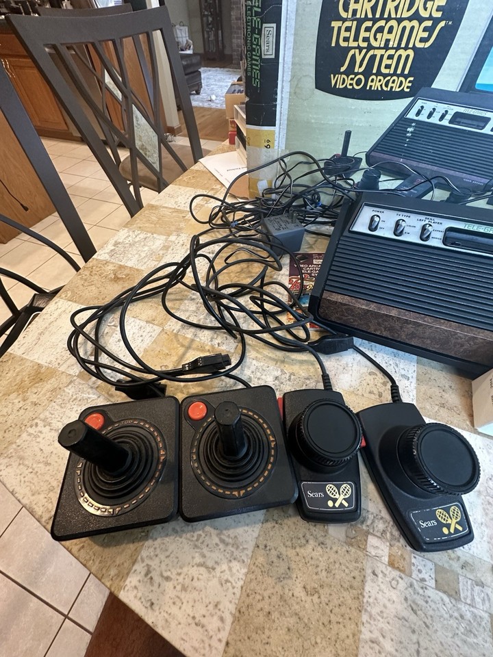 ATARI 2600 Sears Tele-Games Video Arcade Console w/controllers, cables ...