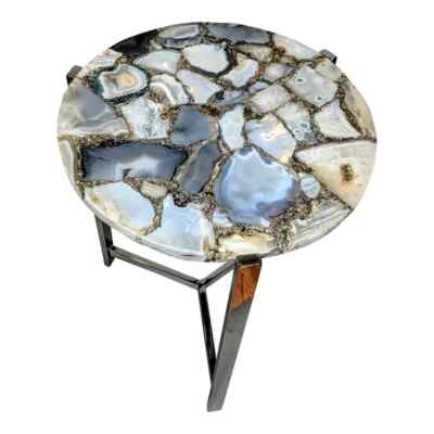 White agate table, dining agate table for kitchen decor, agate stone ...