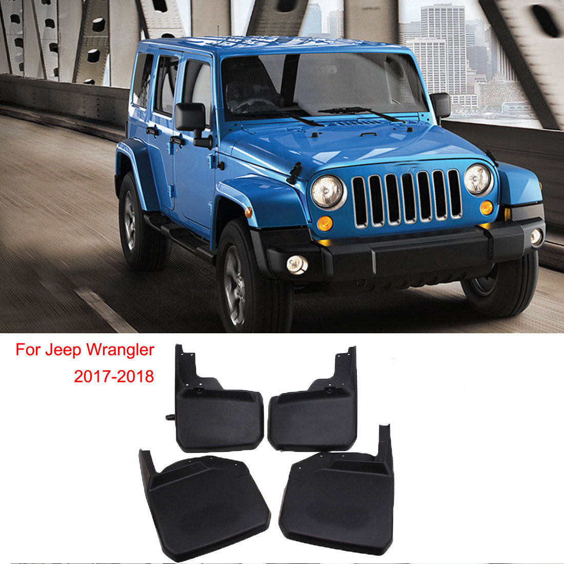 Set Splash Guards Mud Flaps 82210232/233 Fit For Jeep Wrangler 07-2018 ...