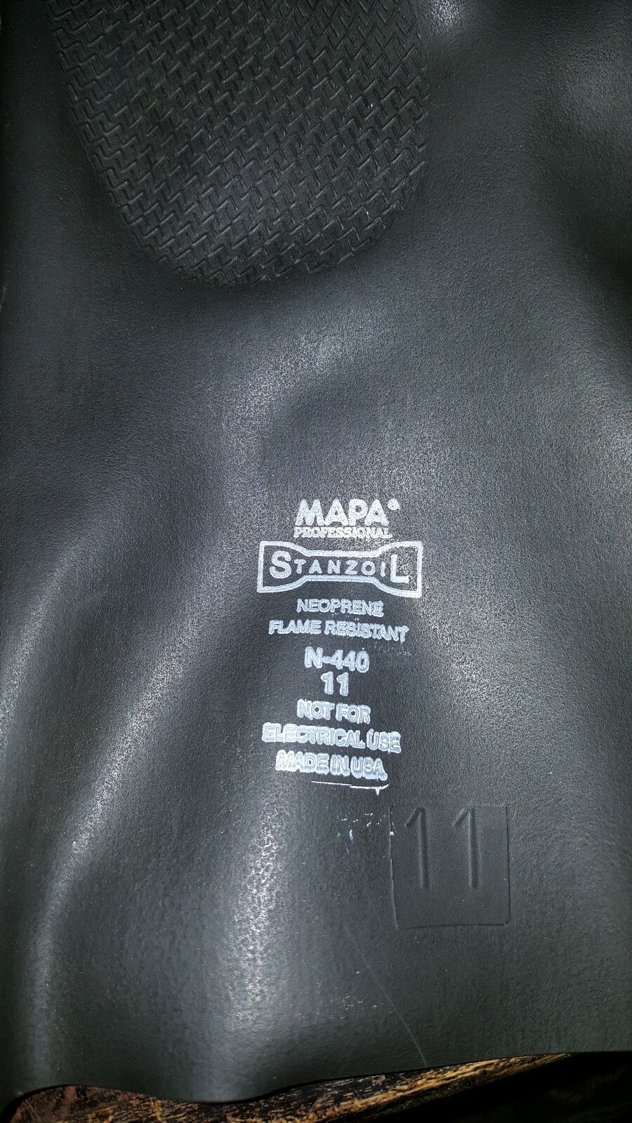 MAPA Stanzoil N-440 Neoprene Chemical Resistant Gloves -Size 11 - 2 ...