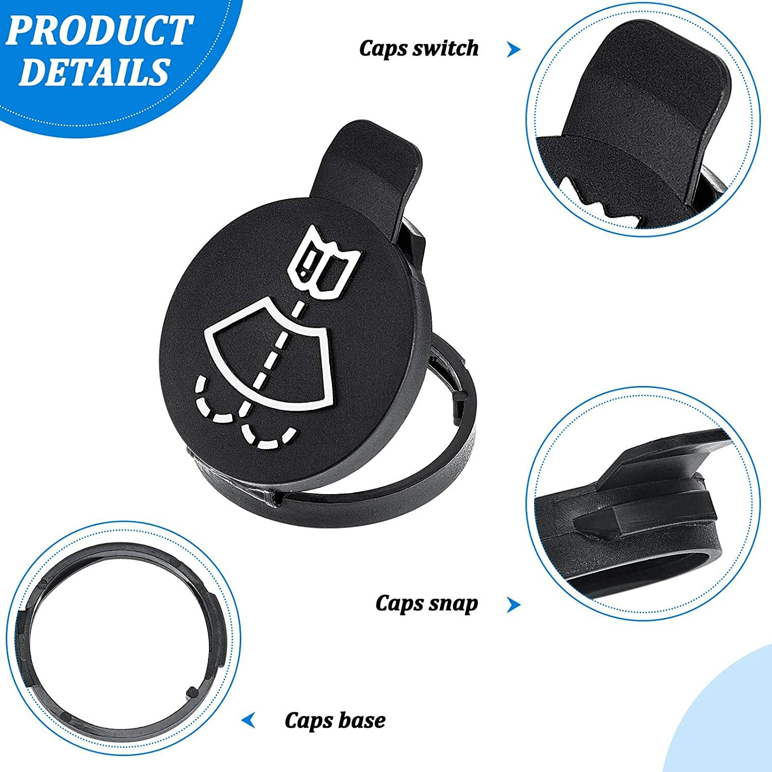 2pcs Windshield Washer Fluid Reservoir Cap 08-18 For GM Models 13227300 ...