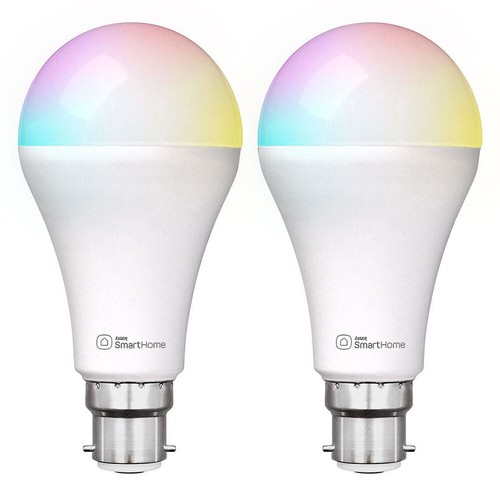 2x Laser 10W B22 Smart RGB LED Light Bulb Colour Adjustable WiFi App ...