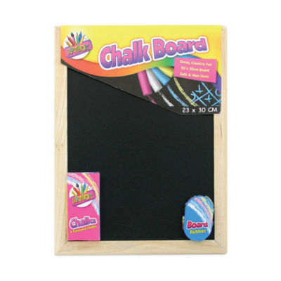 Chalkboard Set 23 x 30cm - Kids Black Board Children Rubber Chalks ...