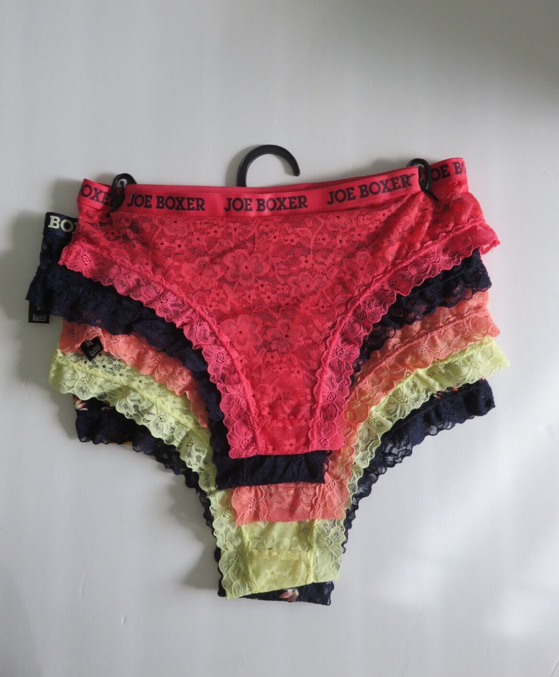 Joe Boxer Women's 5 Pair Pack Lace Detail Tangas Fit Panties Size L ...