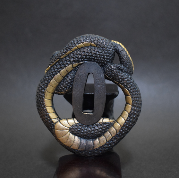 TSUBA Japanese Sword guard The proud giant snake Samurai Katana JP | eBay