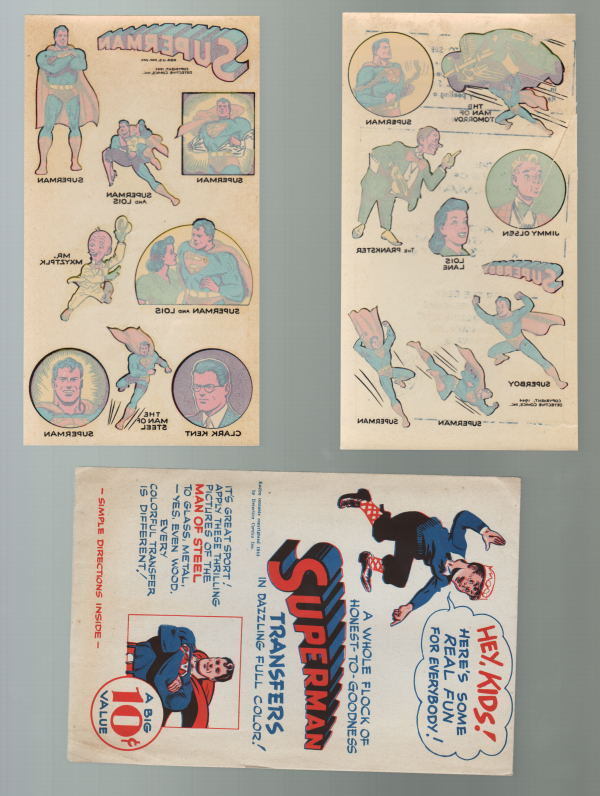 1944 SUPERMAN TRANSFERS COMPLETE w ORIGINAL ENVELOPE Early Superman ...