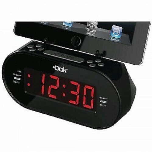 Easy Dok Alarm Clock w/Dual Charging Ports & Universal Smartphone Cradle Black | eBay
