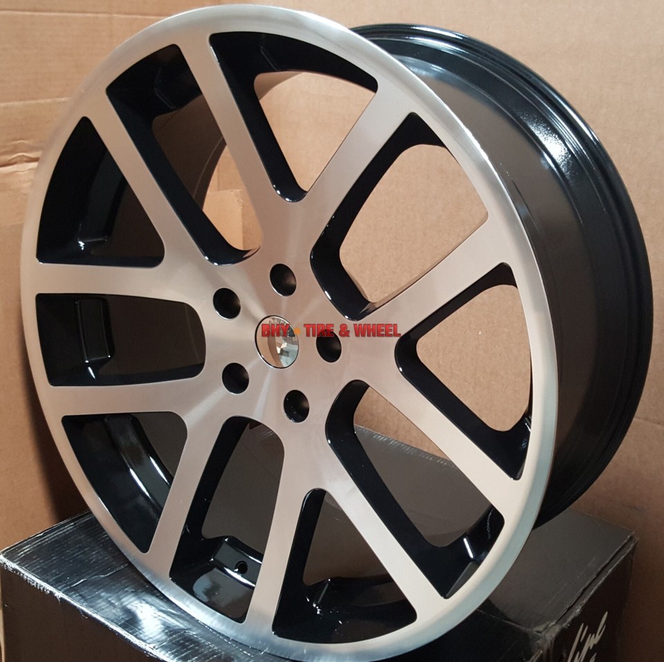 (4)22" Rims Black Machine SRT10 OE Style Wheels 5x139.7 Fit Dodge RAM ...