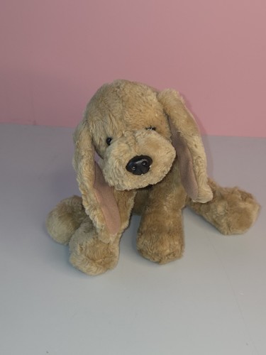 GUND Puddles Tan Brown Puppy Dog Red Collar Plush Toy #5316 Hard Black ...