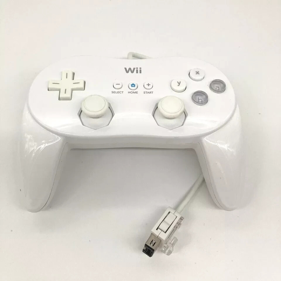 Official Nintendo Wii Pro Controller Classic White RVL-005 OEM TESTED ...