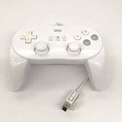 Official Nintendo Wii Pro Controller Classic White RVL-005 OEM TESTED ...