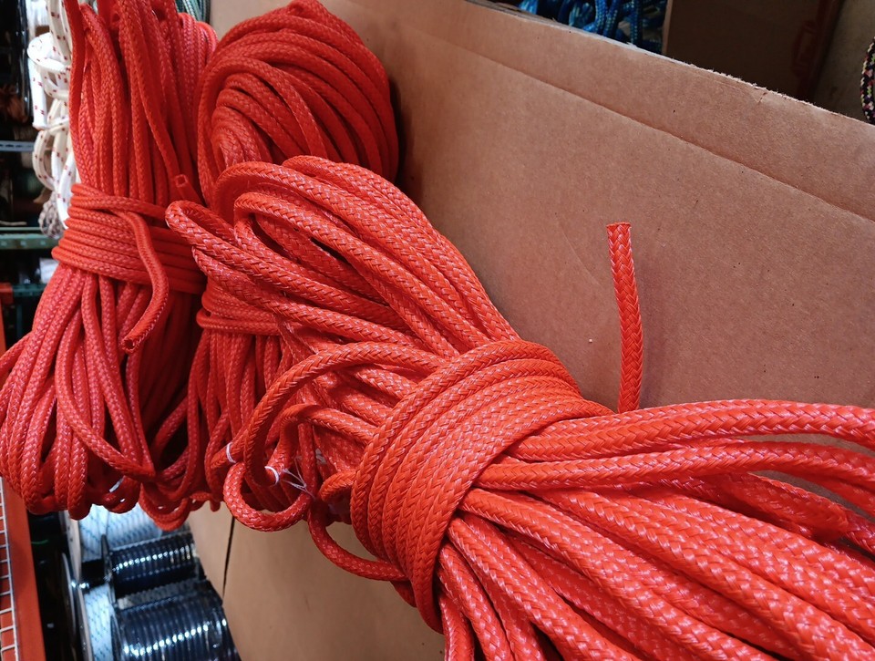 3/8 x 100ft. 16 Strand Hollow Tight Braid Polyethylene Rope Hank ...
