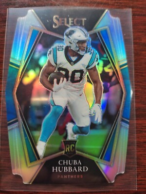 2021 Select Chuba Hubbard Premier Level Die-Cut Silver Prizm Rookie RC ...