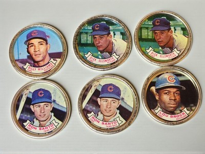 Vintage 1964 Topps Baseball Coins Chicago Cubs Lot (6) Lou Brock Ron ...