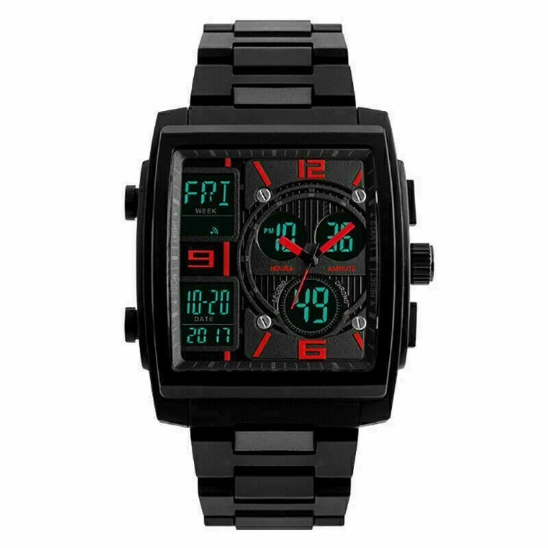 Men Watch Analog Digital Date Alarm Waterproof Military Quartz Sport ...