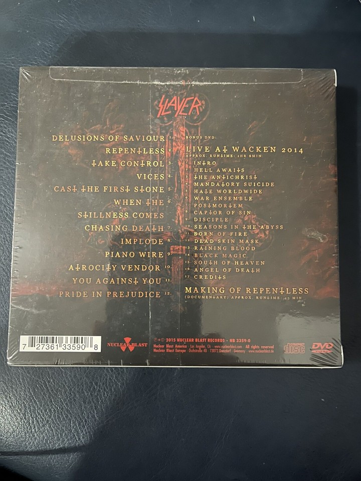 Repentless by Slayer Cd And Dvd Dapat Limited Edition Deluxe New Sealed ...