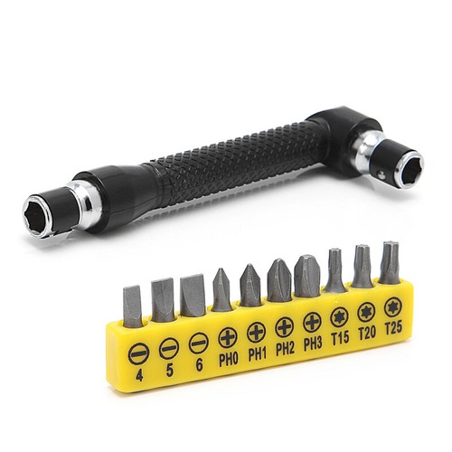 10 in 1 Socket Screwdriver L-shaped Angle for Head Twin Wrench Driver ...