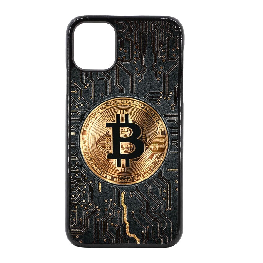 Black Bitcoin Phone Case For iPhone Samsung BTC Crypto Coin Gift ...