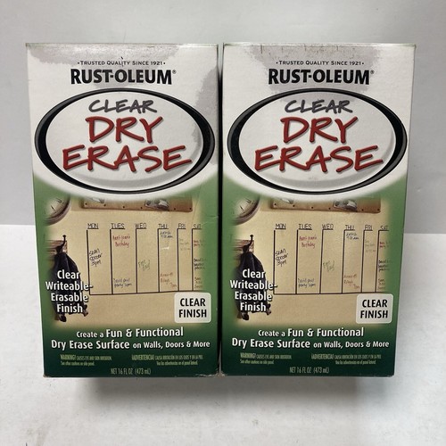 Rust-Oleum 284637 Specialty Dry Erase Brush-On Paint Kit, Clear, 2 Pack ...