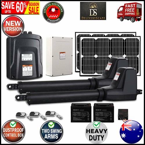 LockMaster Swing Gate Opener Auto 40W Solar Power Electric Remote ...