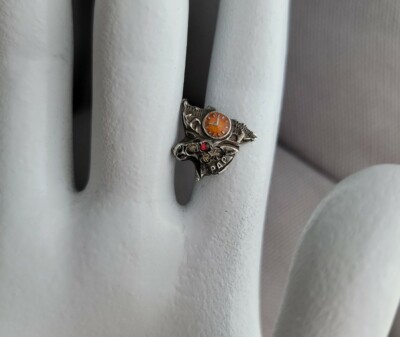 Antique Loyal Order Moose PAP Sterling Lapel Pin Orange Enamel Clock ...