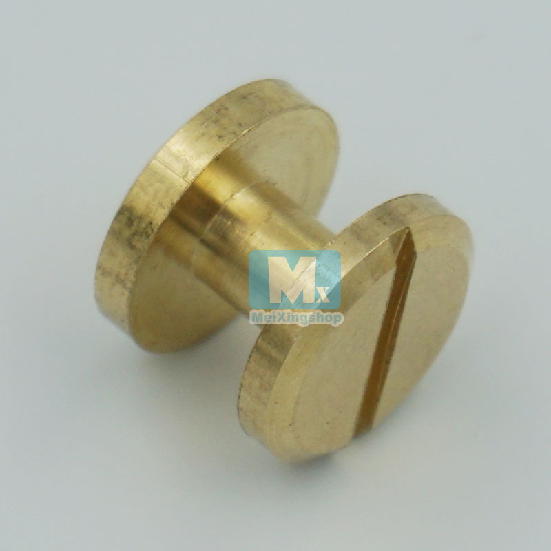 Solid Brass 10mm flat head Button Stud Screw nail Chicago Screw Leather ...