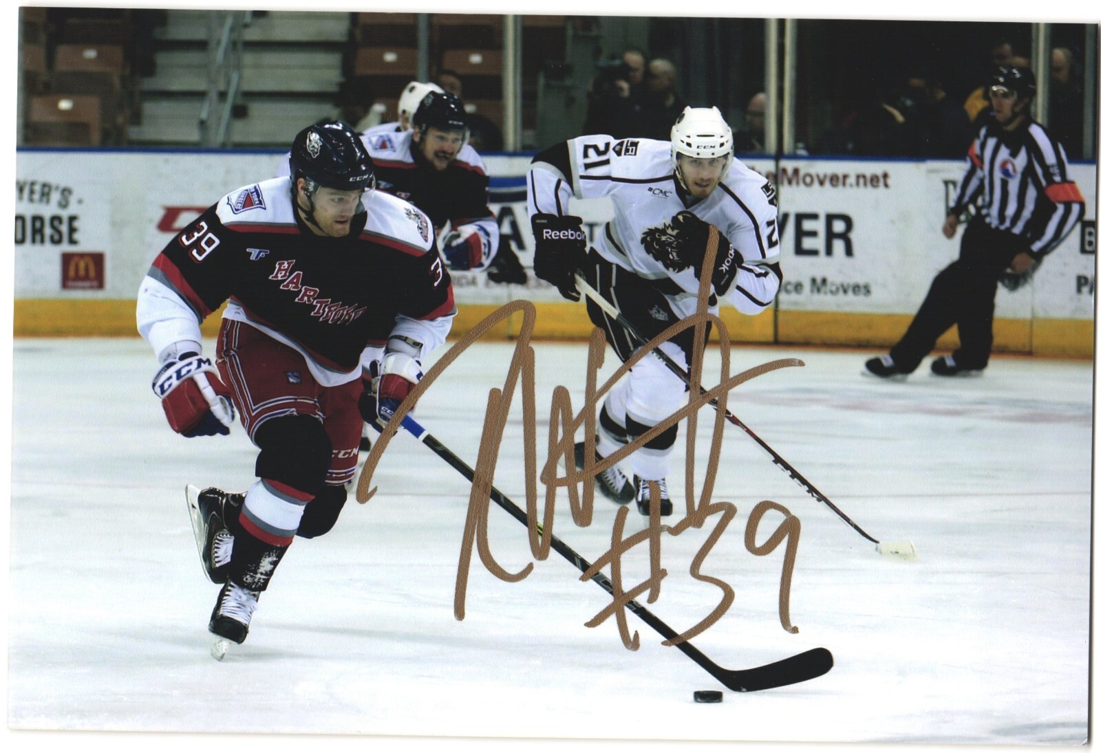 Ryan Haggerty Autographed 4x6 Color Photo Hartford Wolf Pack Blue #39 B ...