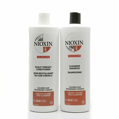 Nioxin System 4 Cleanser Shampoo & Scalp Therapy Conditioner 33.8oz ...