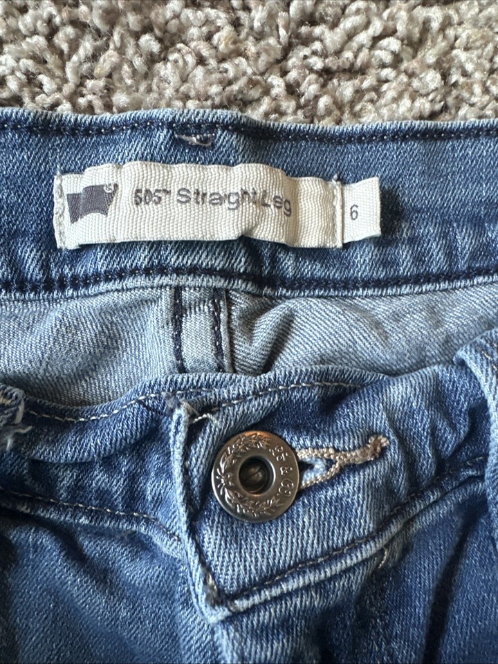 Levis 505 Straight Leg Womens Size 6 (Measure 28X30) Medium Wash Midrise Jeans | eBay