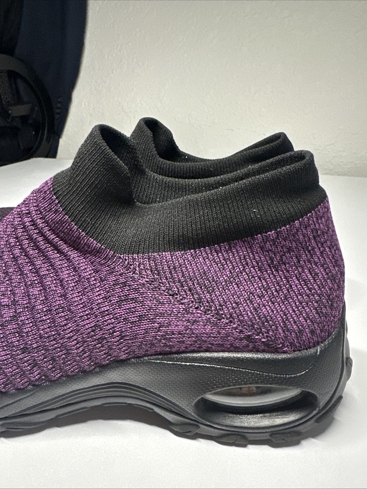 STQ Shoes Womens 10.5 Purple Knit Sock Fit Comfort Air Cushion Memory ...