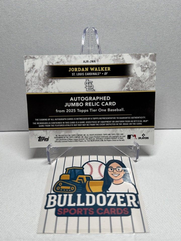 2025 Topps Tier One Cardinals Jordan Walker Autograph Jumbo Relic /99 ...