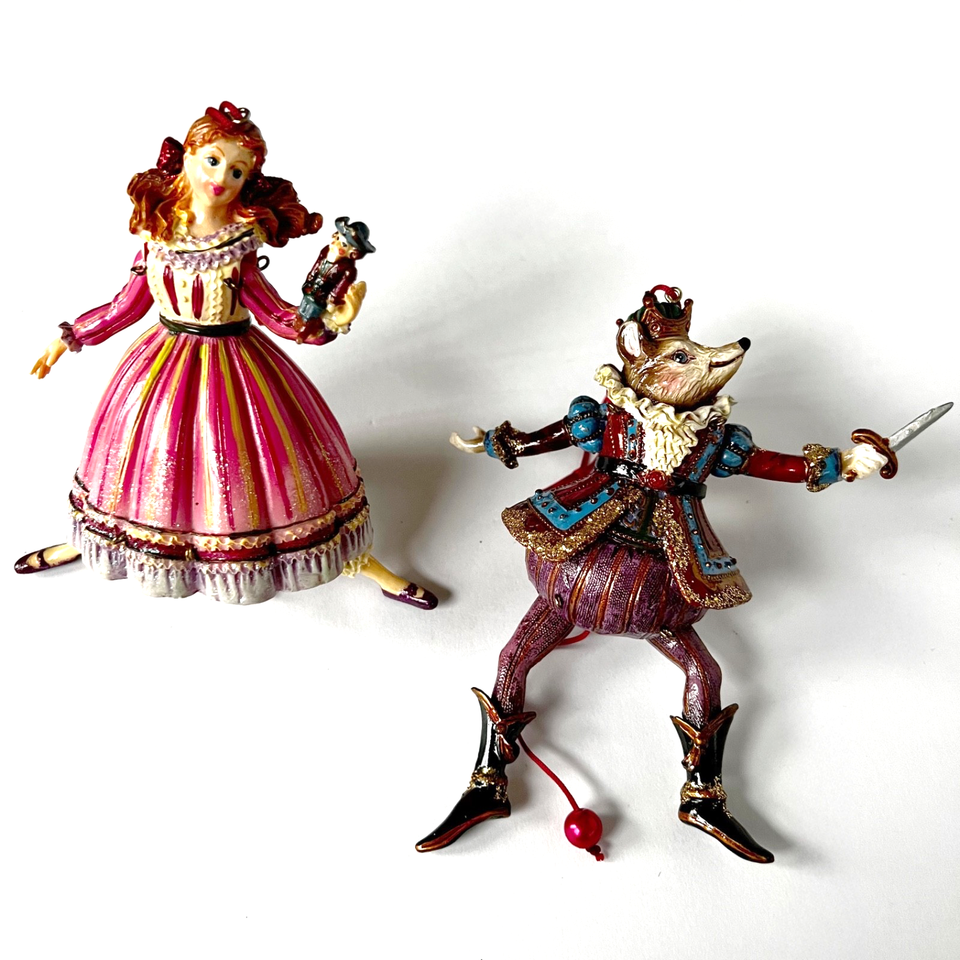 Nutcracker Suite Pull String Resin Christmas Ornaments Clara & Mouse ...