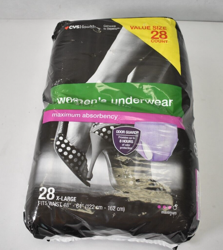 3 pks of 28 (84 CT) CVS Health Women's Protective Underwear Size XL for ...
