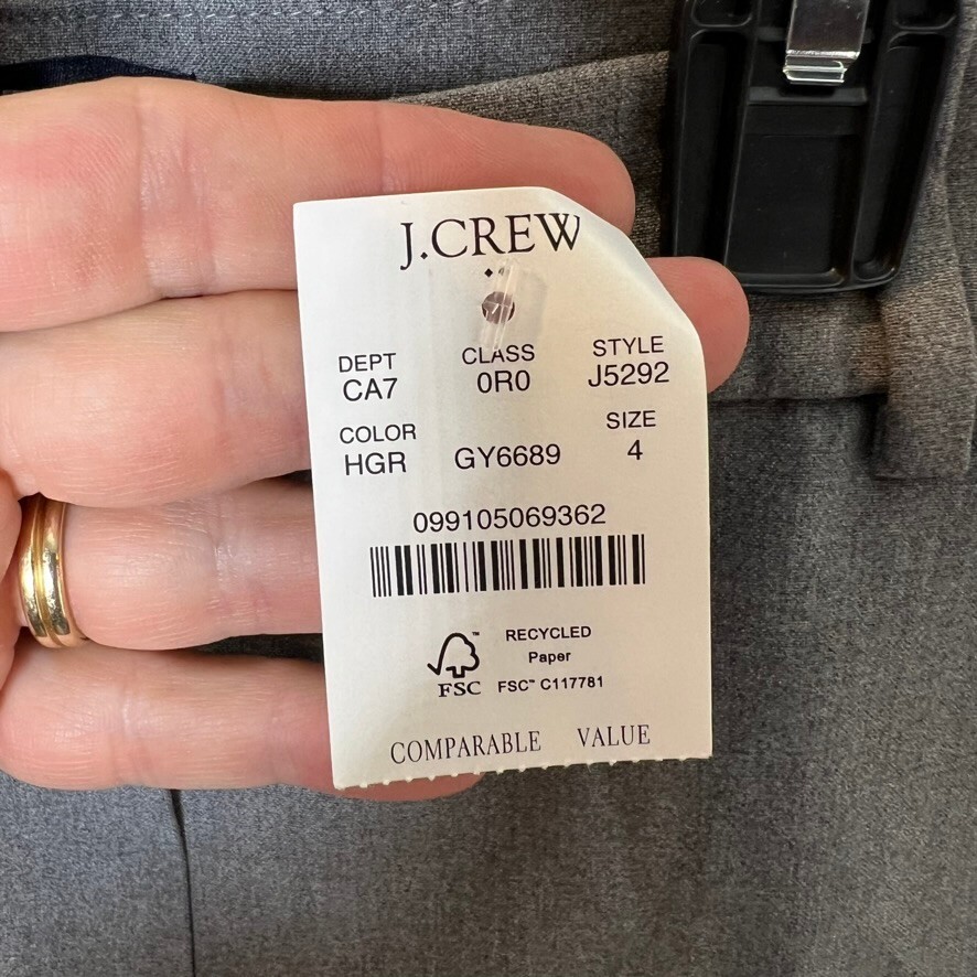 J.Crew $98 Slim Cropped Ruby Pant Stretch Twill Graphite Gray Size 4 ...