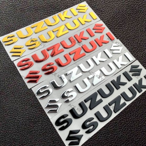 2 Pcs 3D Emblem SUZUKI Motorcycle Decal Tank Logo Sticker PVC Emblem ...