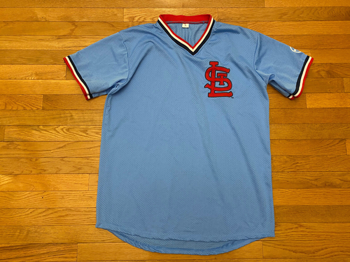 ST LOUIS CARDINALS SGA STADIUM GIVEAWAY BLUE MESH BASEBALL JERSEY XL ...