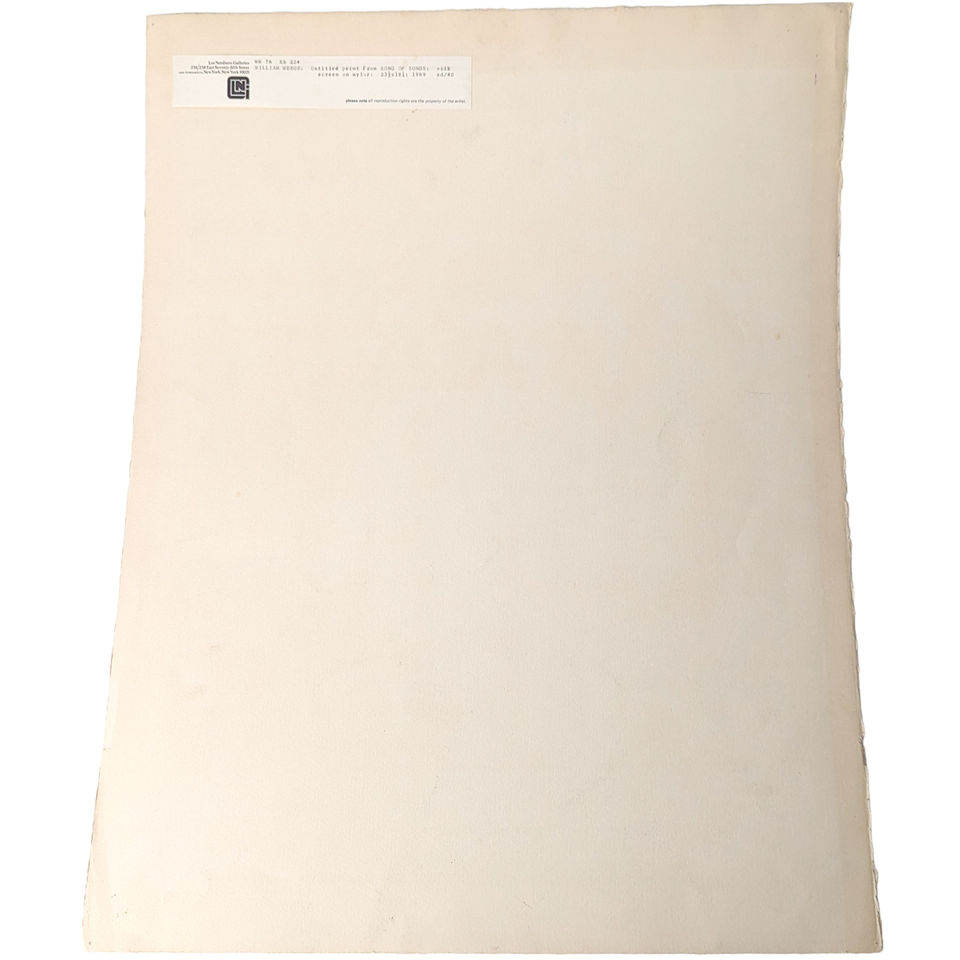 Vtg William Weege Song of Songs Silk Screen Mylar Print 1969 Nordness ...