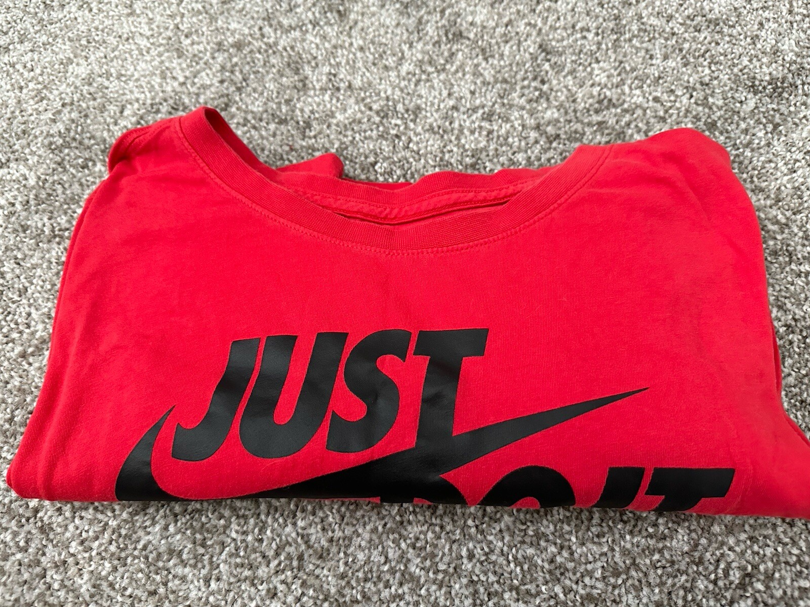 Men’s NIKE T-shirt XXL Red JUST DO IT The Nike Tee Short Sleeve Spell ...