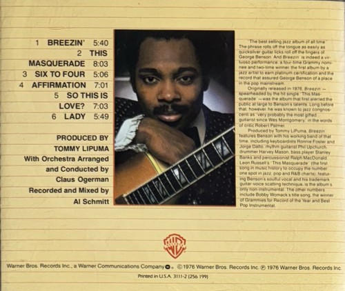 Breezin by Benson, George (CD, 1990 Warner Bros) | eBay