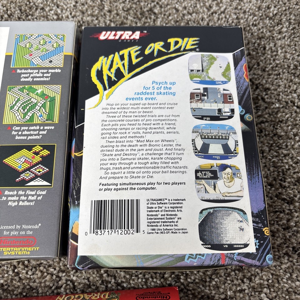 Nintendo NES BOX ONLY NO GAMES Castlevania Double Dragon Skate Or Die ...