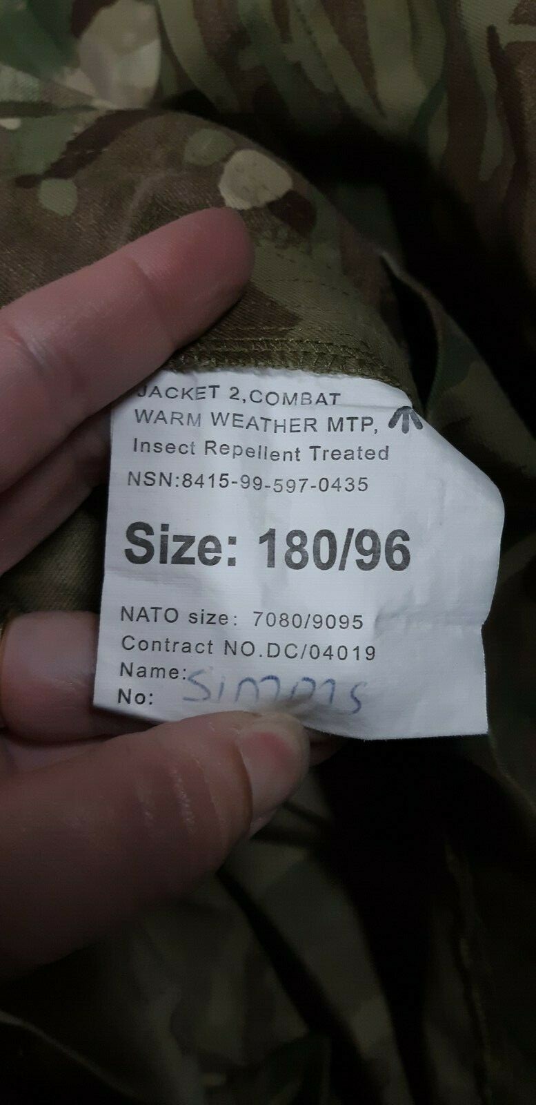 BRITISH MULTICAM MTP TEMPERATE COMBAT JACKET - ROYAL MARINES COMMANDO ...