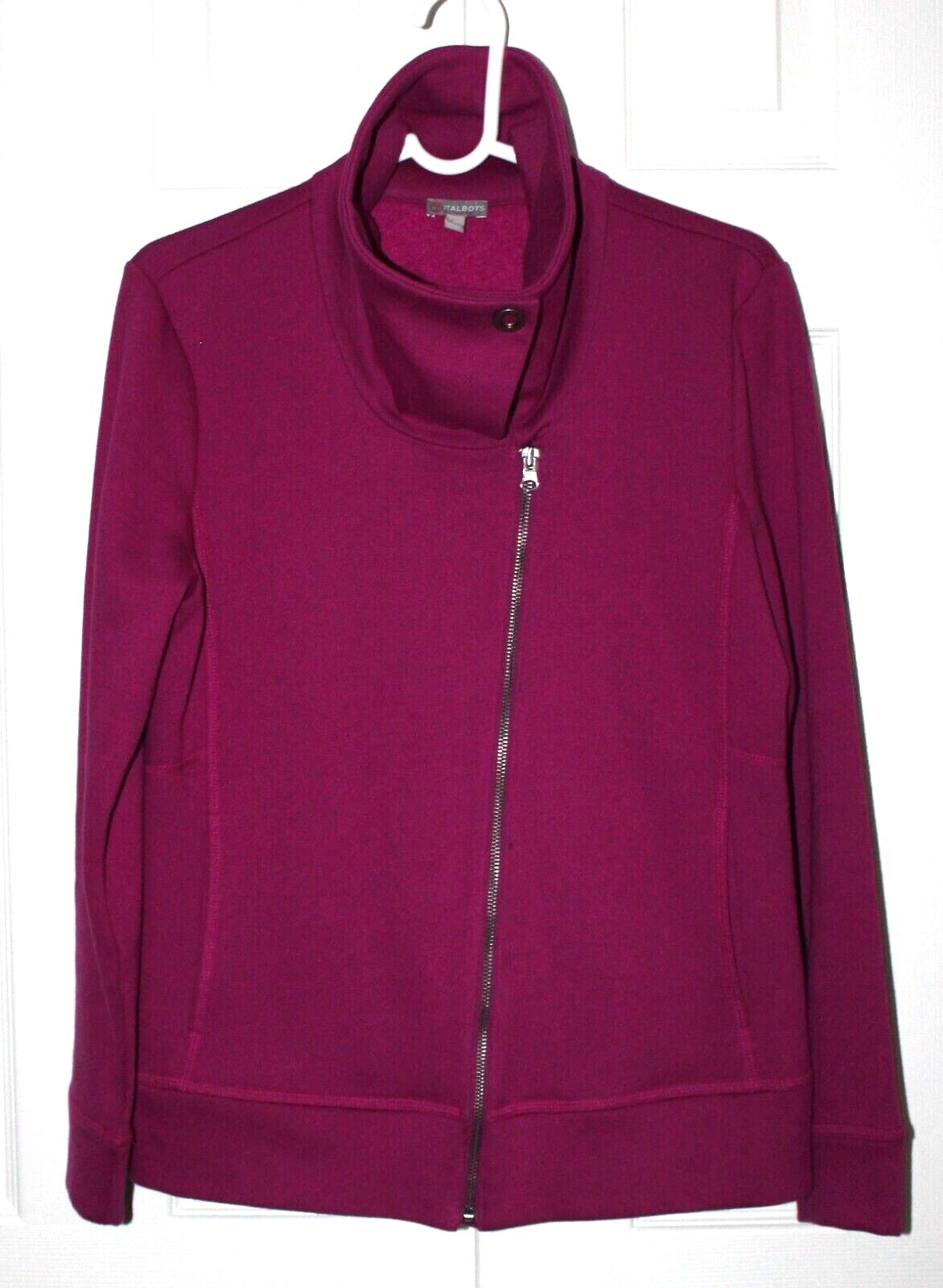 T by Talbots Moto Biker Zip Front Sweatshirt Jacket M… - Gem