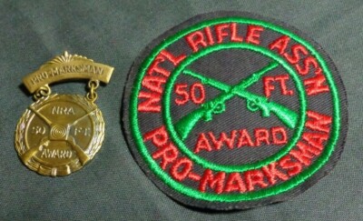 1960's National Rifle Association Pro-Marksman 50 Foot Award Patch and ...