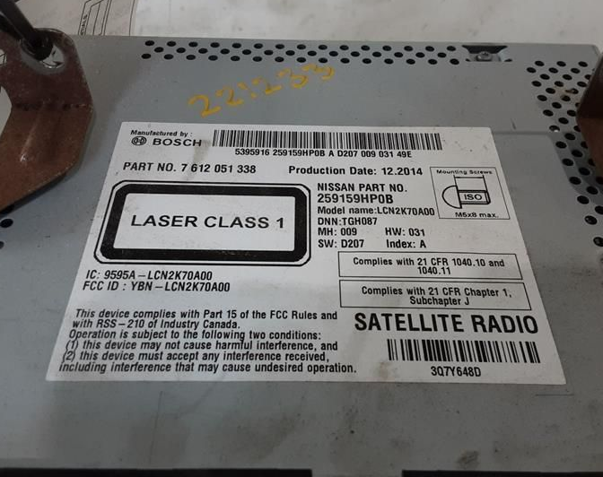 2015 Nissan Altima AM-FM-CD Satellite Navigation Radio Receiver | eBay