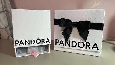 Pandora Original Gift Box White Outside Black Interior 9cm X 9cm X 4cm ...