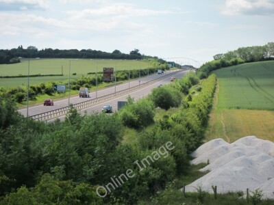 Photo 6x4 A299 Thanet Way Whitstable Looking from bridge on Golden Hill ...