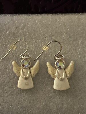 Angel Earrings w/Hook Backs and Stoppers Multi-colored Faces & Glitter ...